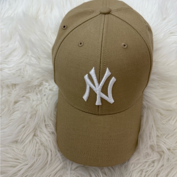 47 | Accessories | Yankees Tan Baseball Cap With White Logo | Poshmark